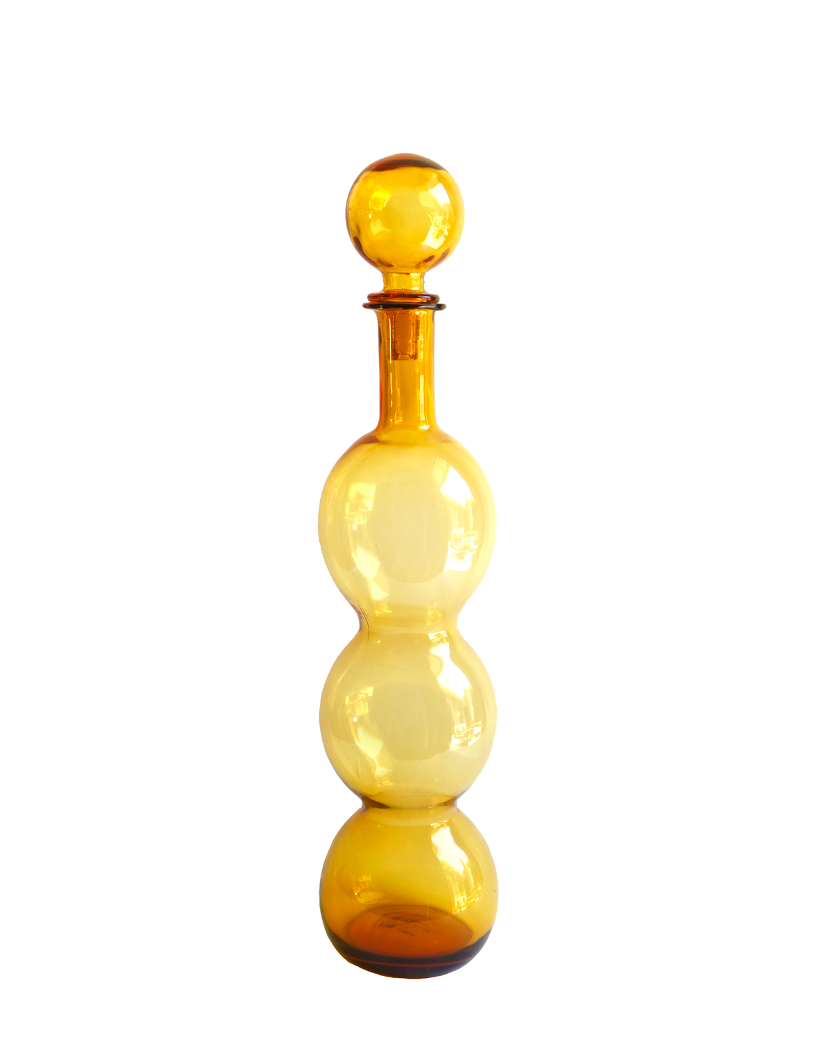 Italian Triple Ball Gurgle Decanter in Amber – deedee9:14